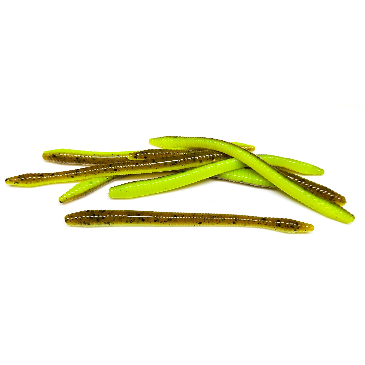 Pumpkin Chartreuse - Finesse Worm – Moondog Bait Co